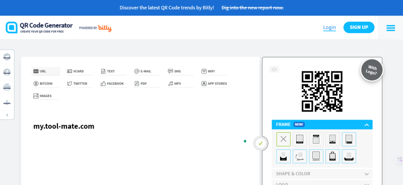 QR CODE GENERATOR - Tool Mate | Your trusted digital specialist